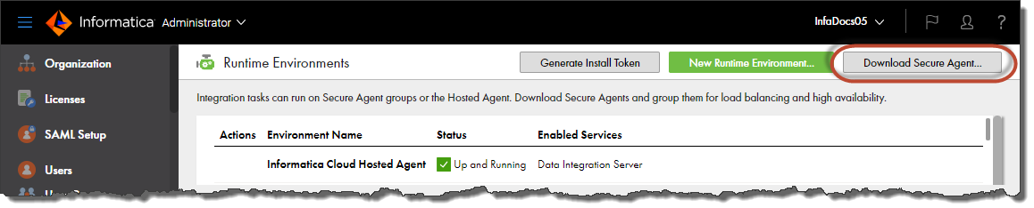Downloading and installing the Secure Agent